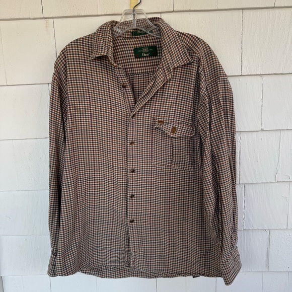 Orvis | Shirts | Orvis Vintage Perfect Flannel Shirt Houndstooth Brown ...